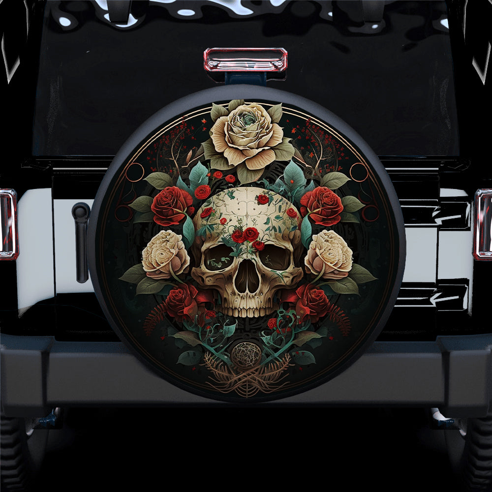 Skull And Roses Jeep Car Spare Tire Covers T For Campers