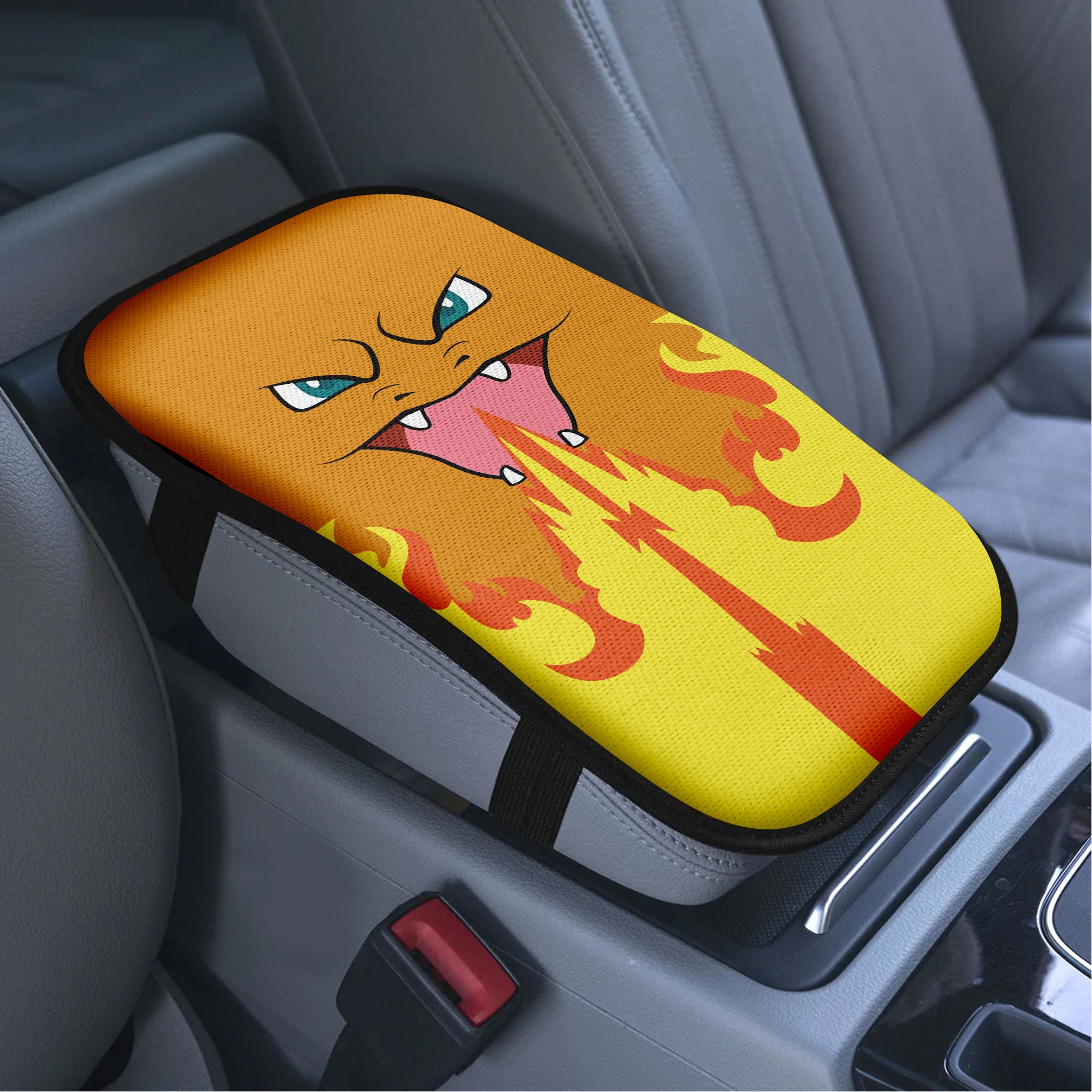 Charizard Pokemon Anime Armrest Center Console Cover Car Accessories