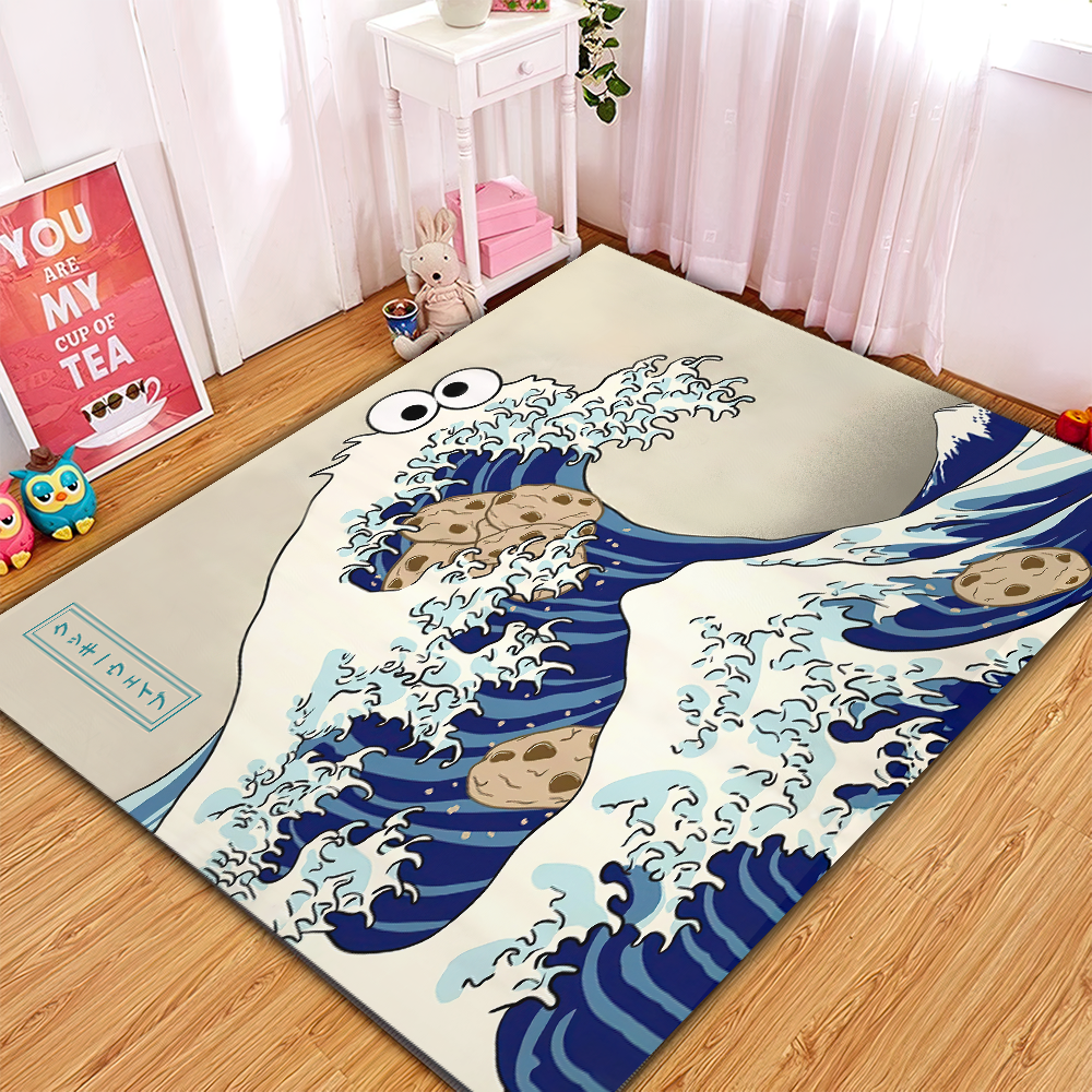 Cookie The Great Wave Rectangular Area Rug