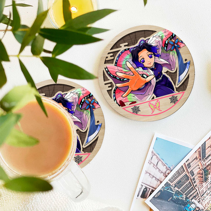 Demon Slayer Shinobu Kocho Ceramic Drink Coasters
