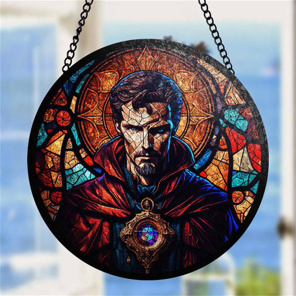 Dr Strange Round Stained Glass Window Hanging Panel Suncatcher