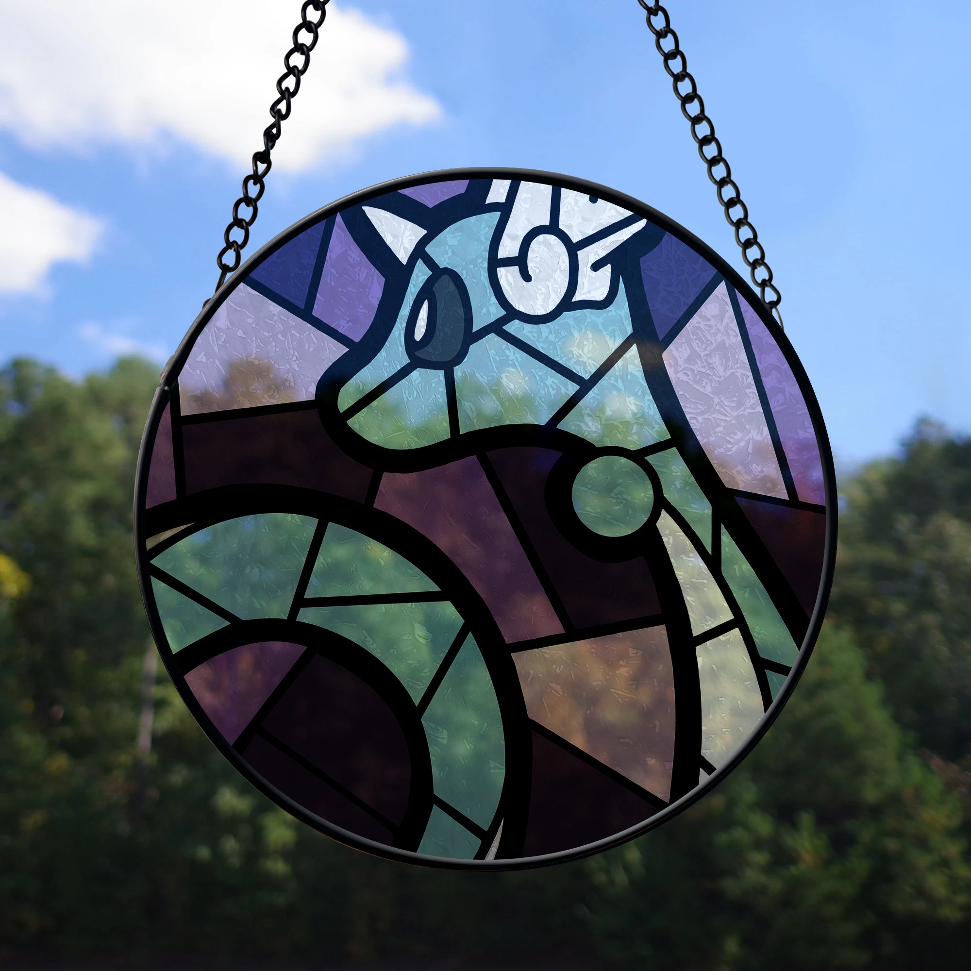 Dragonair Stained Glass Pokemon Round Stained Glass Window Hanging Pan