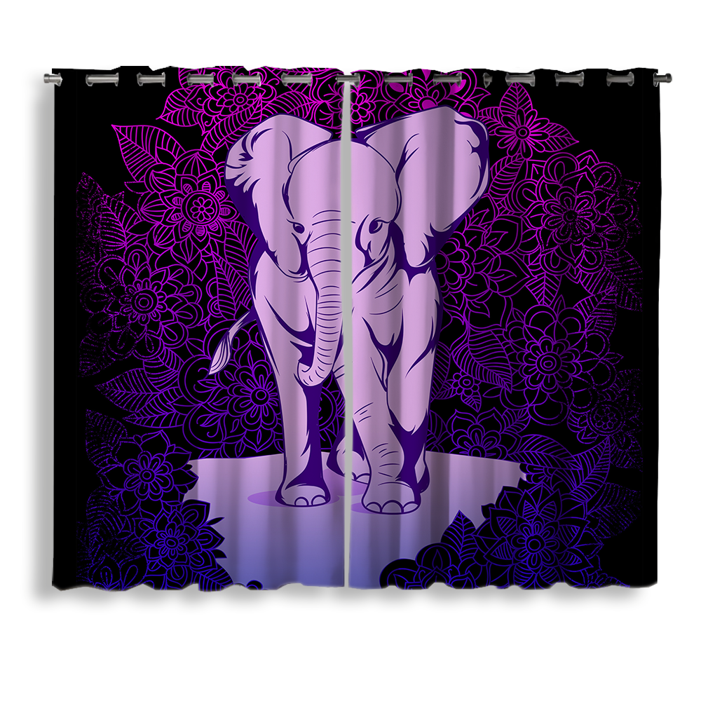 Elephant Shower Window Curtain