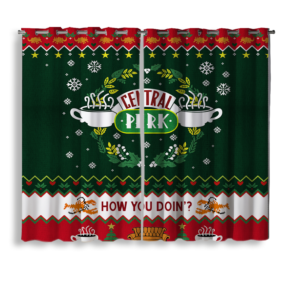 Friends Christmas Window Curtain