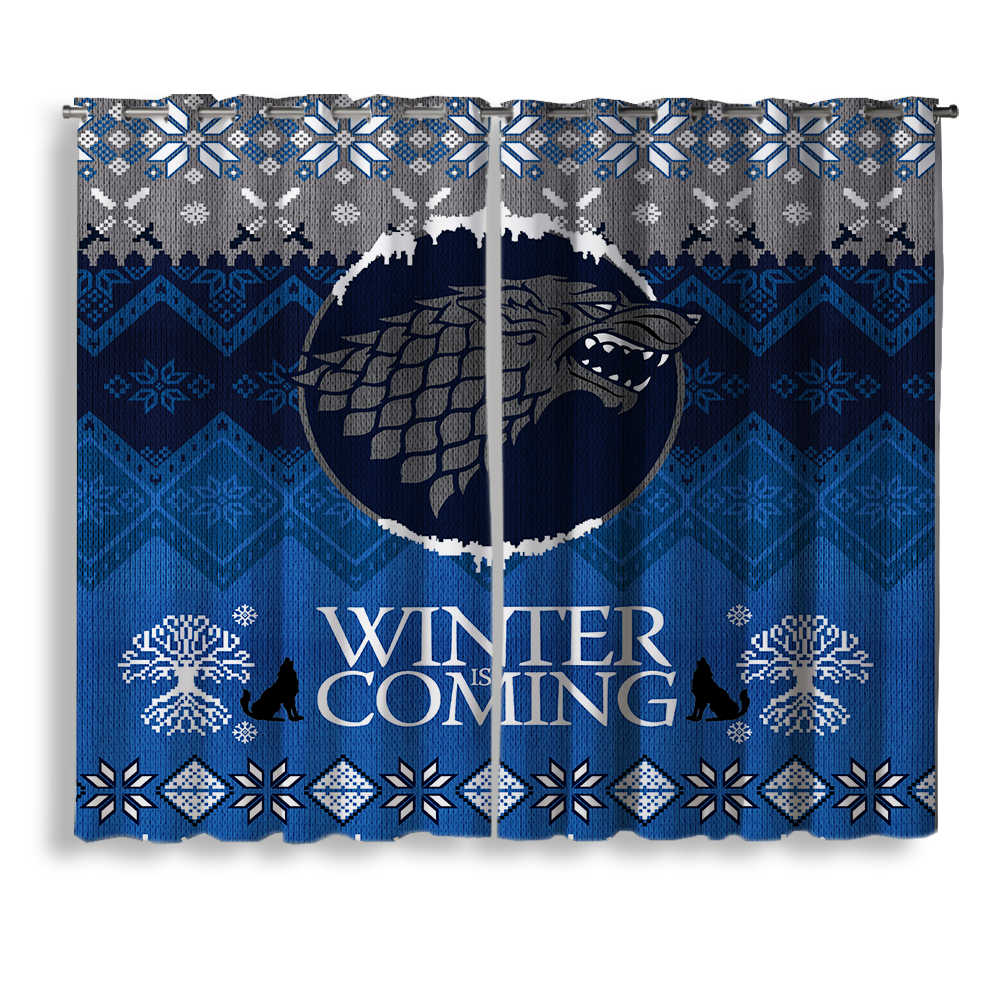 Game Of Thrones Stark Winter Is Coming Christmas Window Curtain