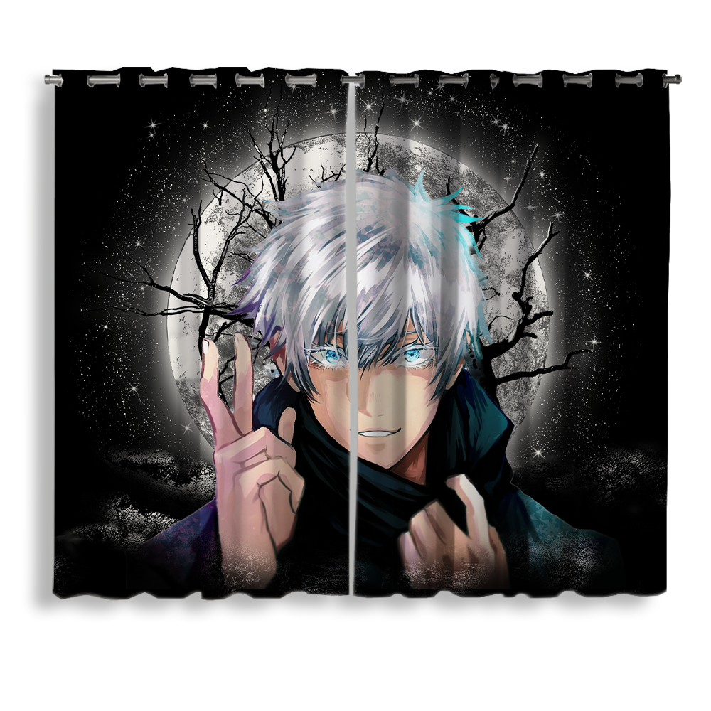 Anime Gojo Jujutsu Kaisen Moonlight Window Curtain