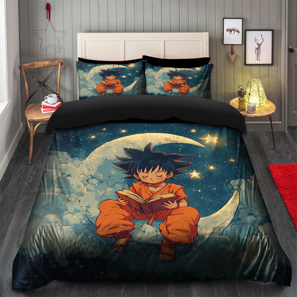 Goku Reading On A Moon Bedding Set