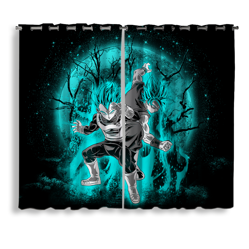 Goku Vegeta Blue Dragon Ball Moonlight Anime Window Curtain