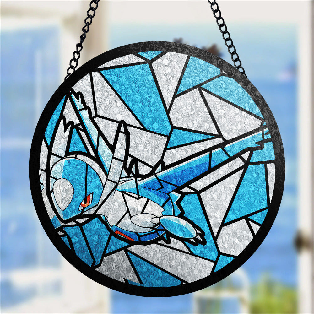 Latios Pokemon Round Stained Glass Window Hanging Panel Suncatcher