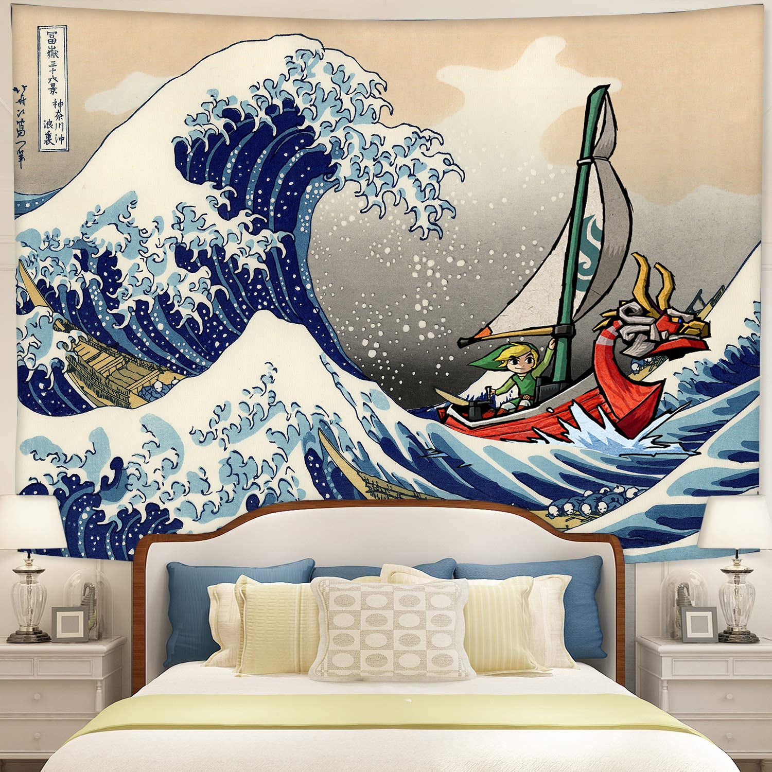 Legend Of Zelda The Great Wave Tapestry Room Decor
