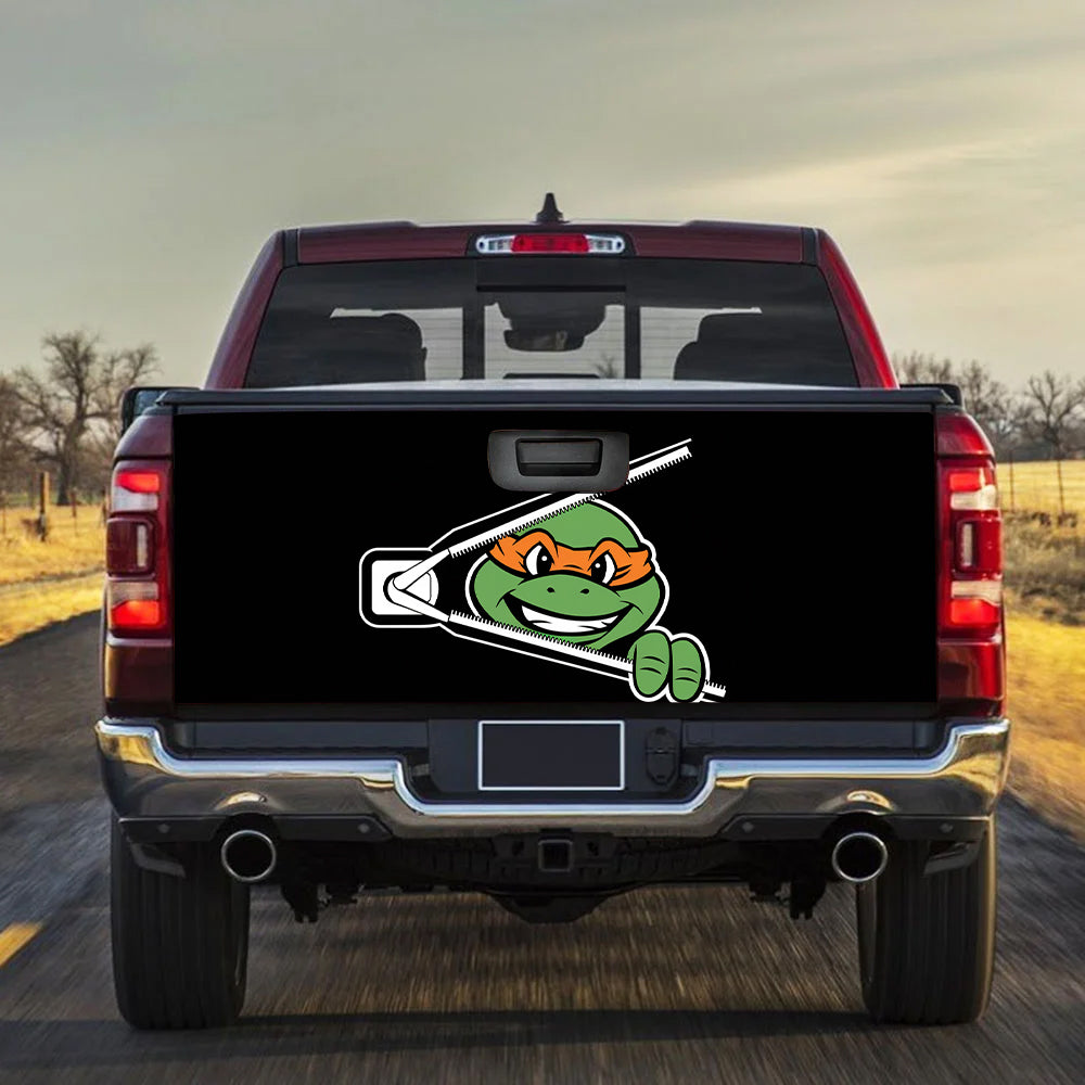 Orange TMNT Ninja Mutant Teenage Truck Tailgate Decal Sticker