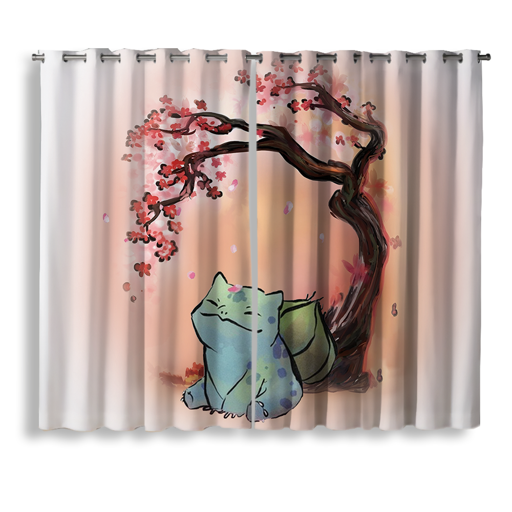 Bulbasaur Cherry Blossom Japan Style Window Curtain