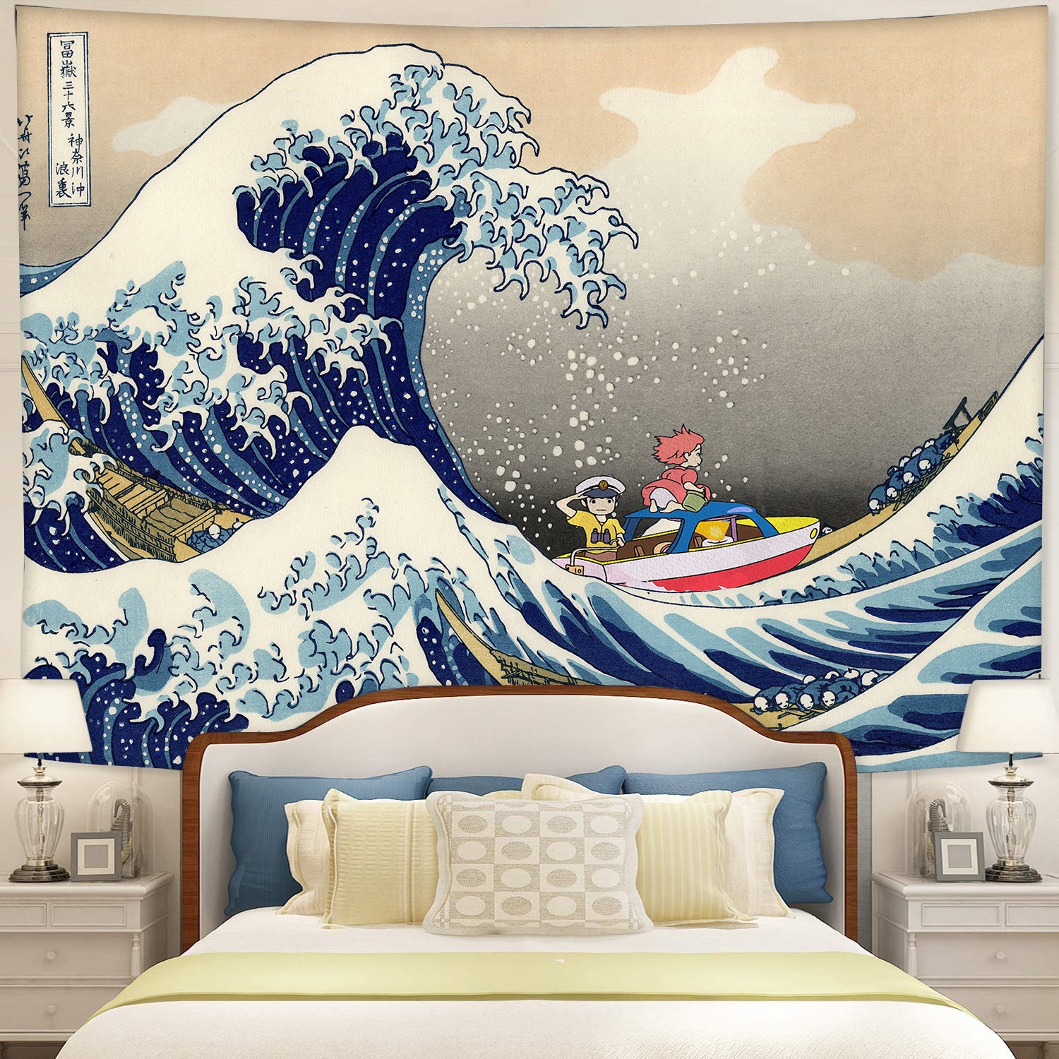 Ponyo On The Cliff By The Sea The Great Wave Tapestry Room Decor