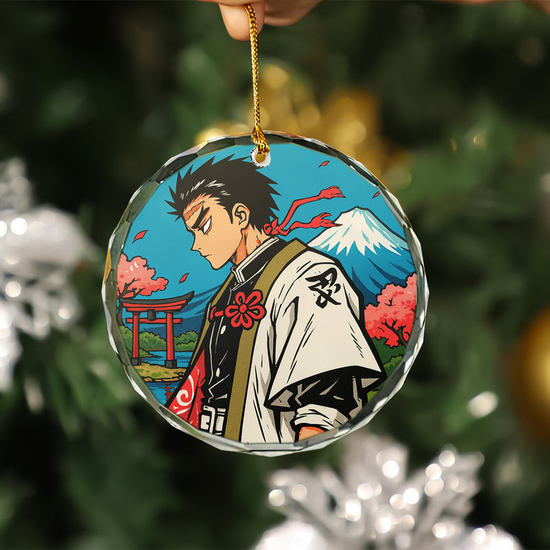 Gyomei Himejima Demon Slayer Japan Ink Style Glass Ornament