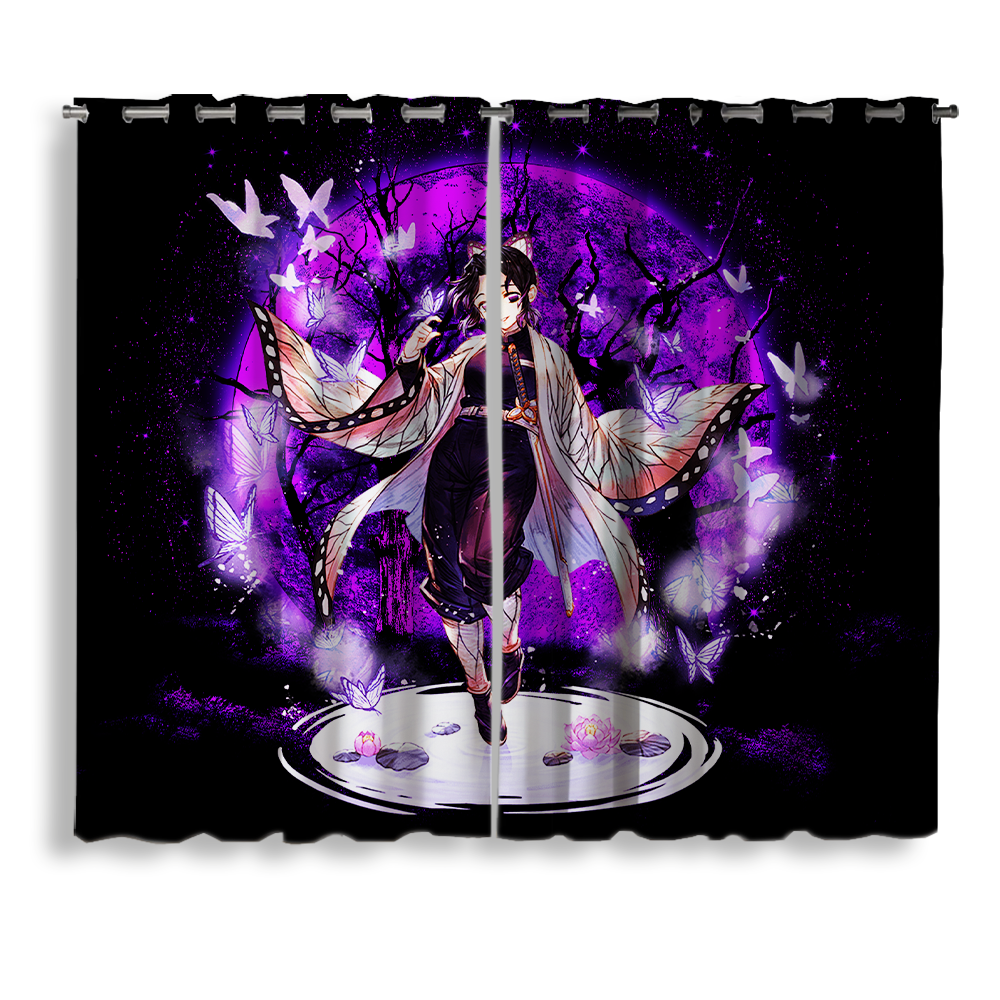 Shinobu Demon Slayer Moonlight Window Curtain