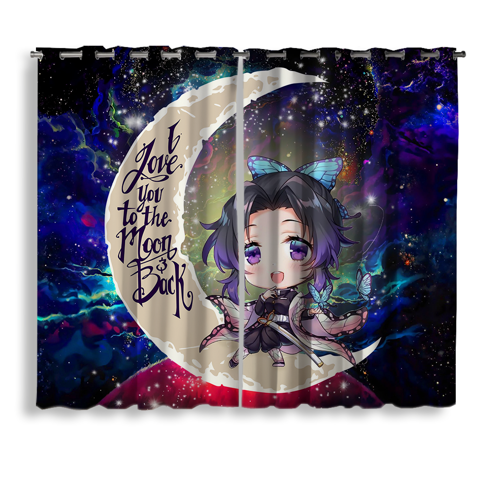 Shinobu Demon Slayer Love You To The Moon Galaxy Window Curtain