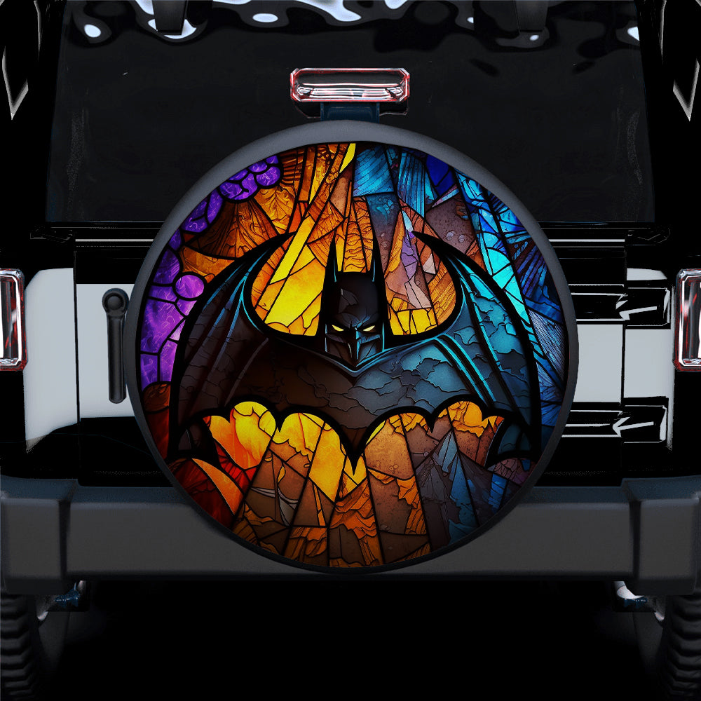 Stained Glass Batman Logo Car Spare Tire Covers Gift For Campers