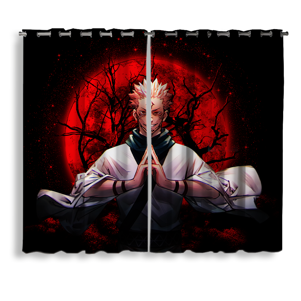 Sukuna Jujutsu Kaisen Moonlight Window Curtain