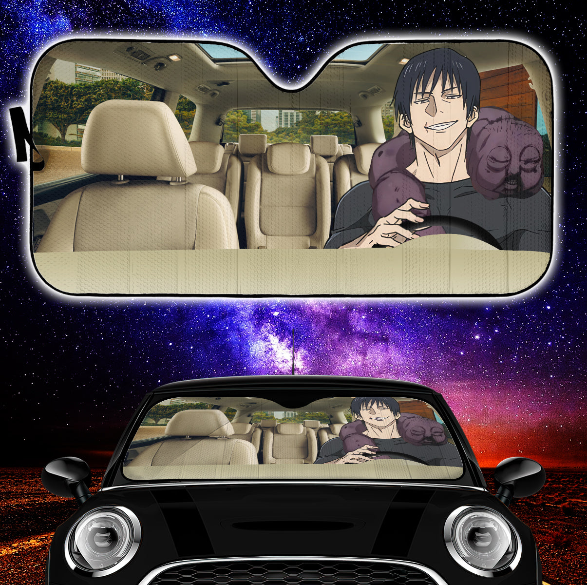 Toji Jujutsu Kaisen Anime Car Auto Sunshades