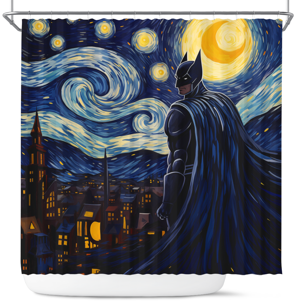 Batman Starry Night Shower Curtain