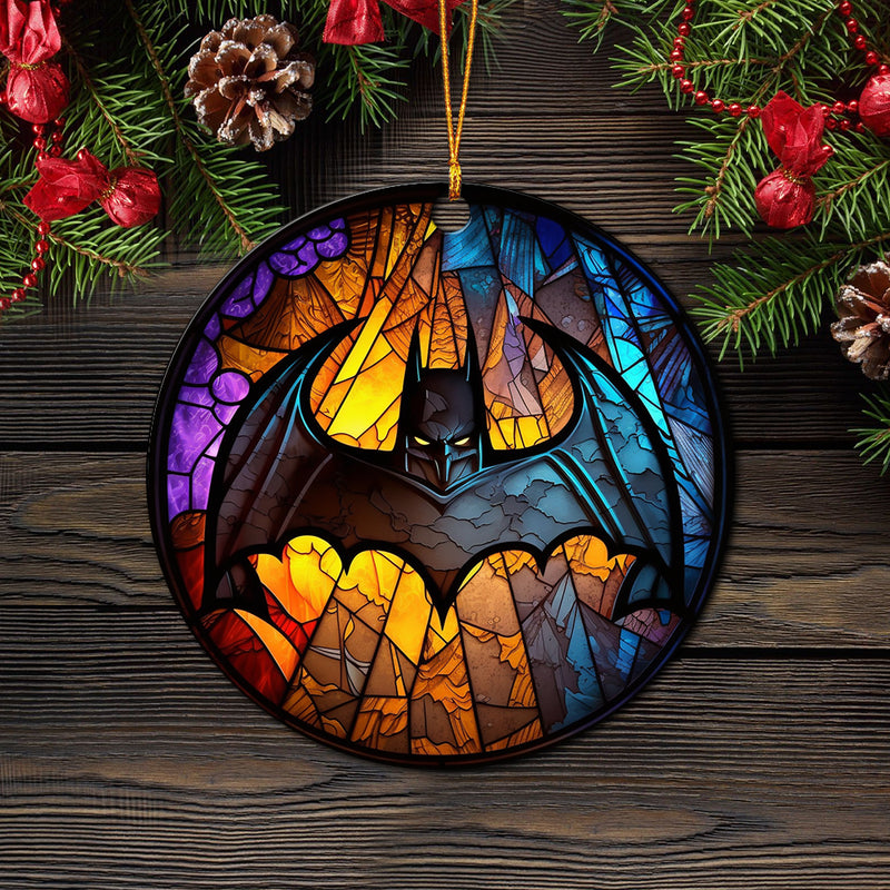 Batman Logo Stained Glass Mica Ornament Perfect Gift For Holiday