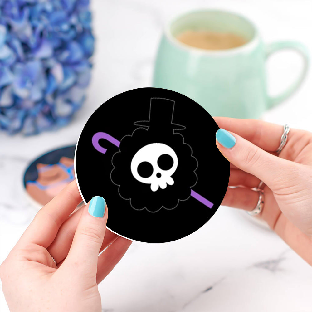 Brook One Piece Icon Skull Ceramic Drink Coasters
