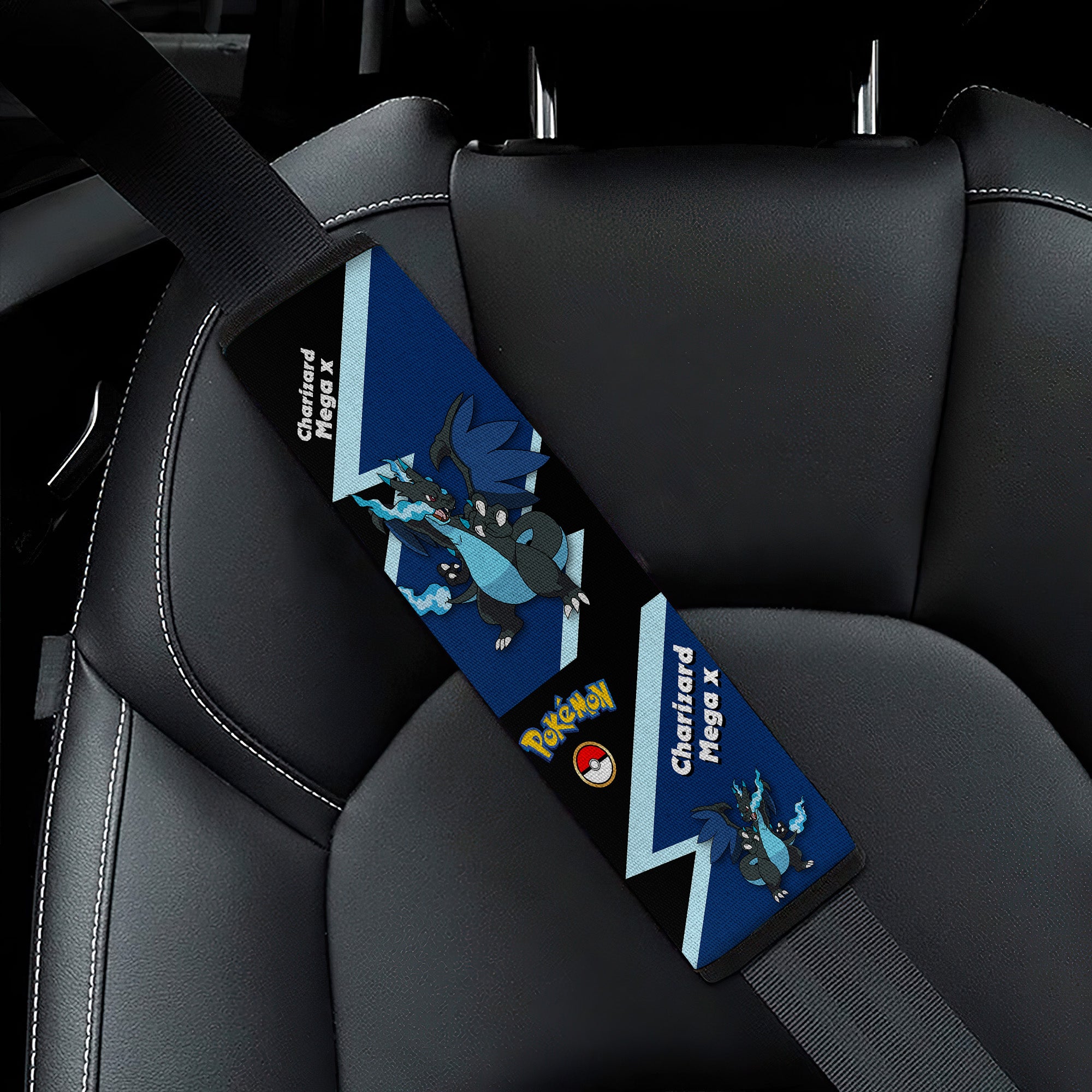 Charizard Mega X Pokemon Car Seat Belt Cover Custom Car Accessories