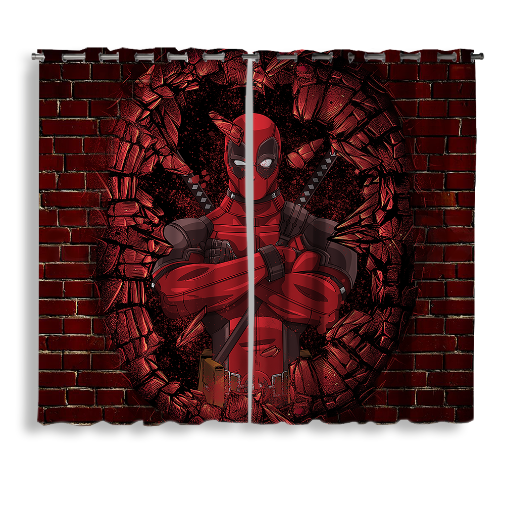 Deadpool Break Wall Style Window Curtain