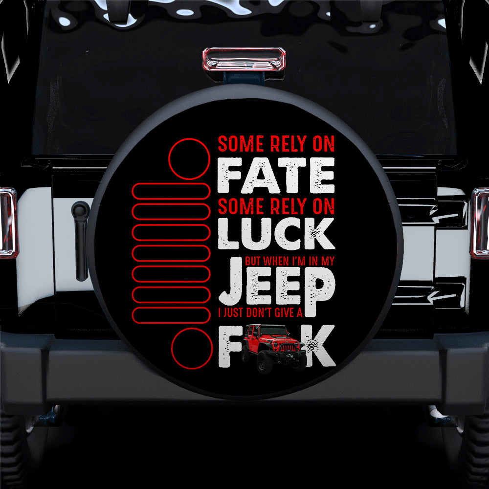 Fate Luck Jeep Red Car Spare Tire Covers Gift For Campers