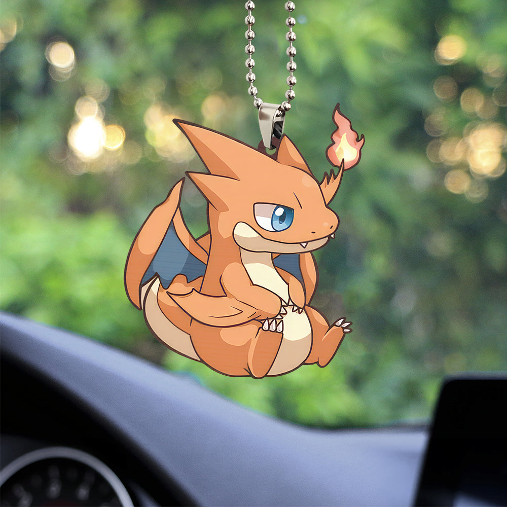 Fire Pokemon Mega Charizard Car Ornament Custom Car Accessories Decora