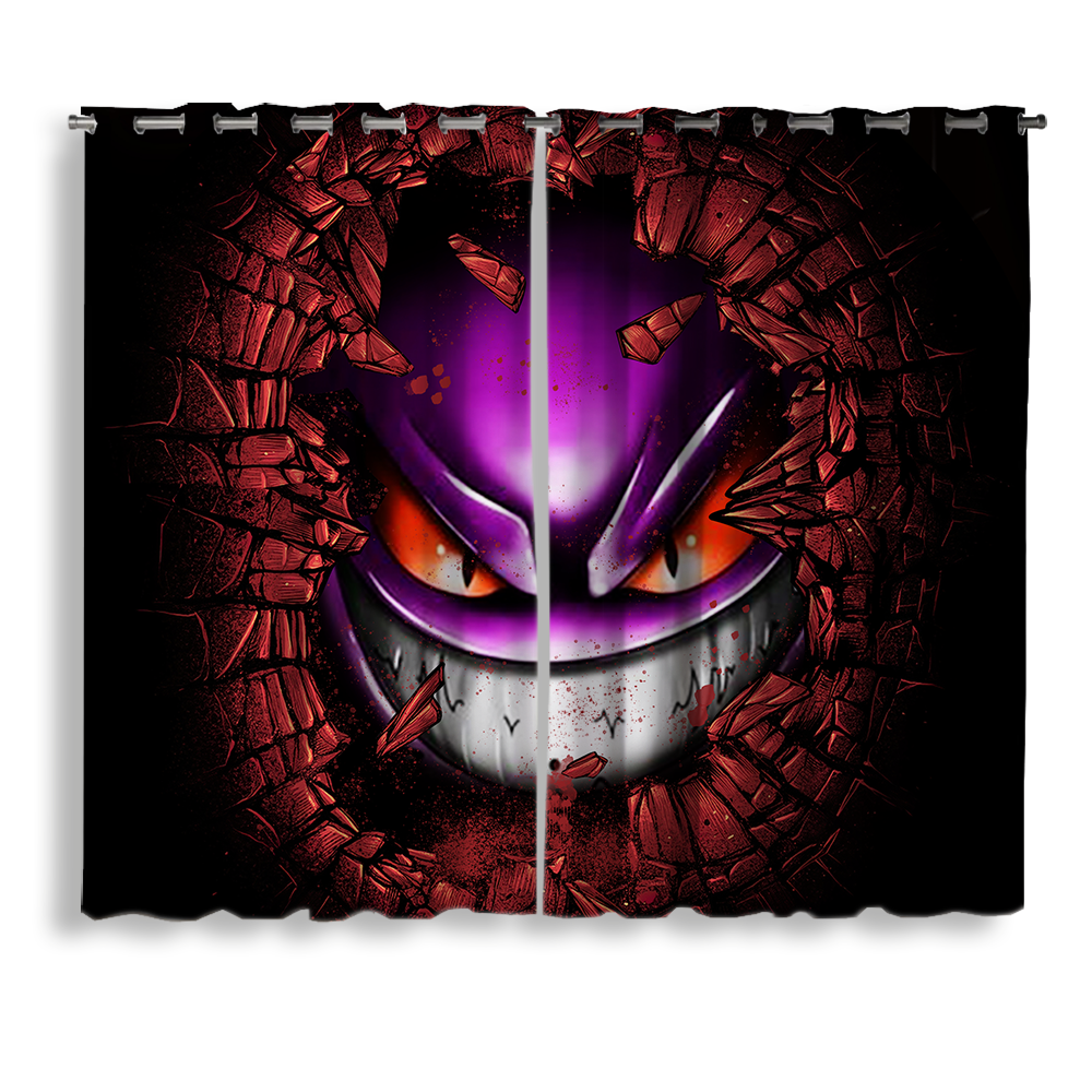 Gengar Pokemon Ghost Break Wall 2 Window Curtain