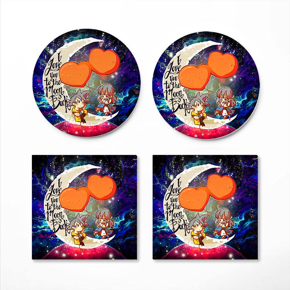 Goku Chichi Dragon Ball Love You To The Moon Galaxy Ceramic Drink Coas