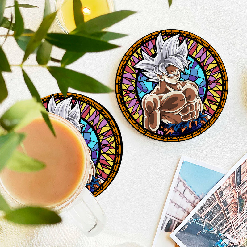 Goku Ultra Instinct Stained Glass Drink Coasters