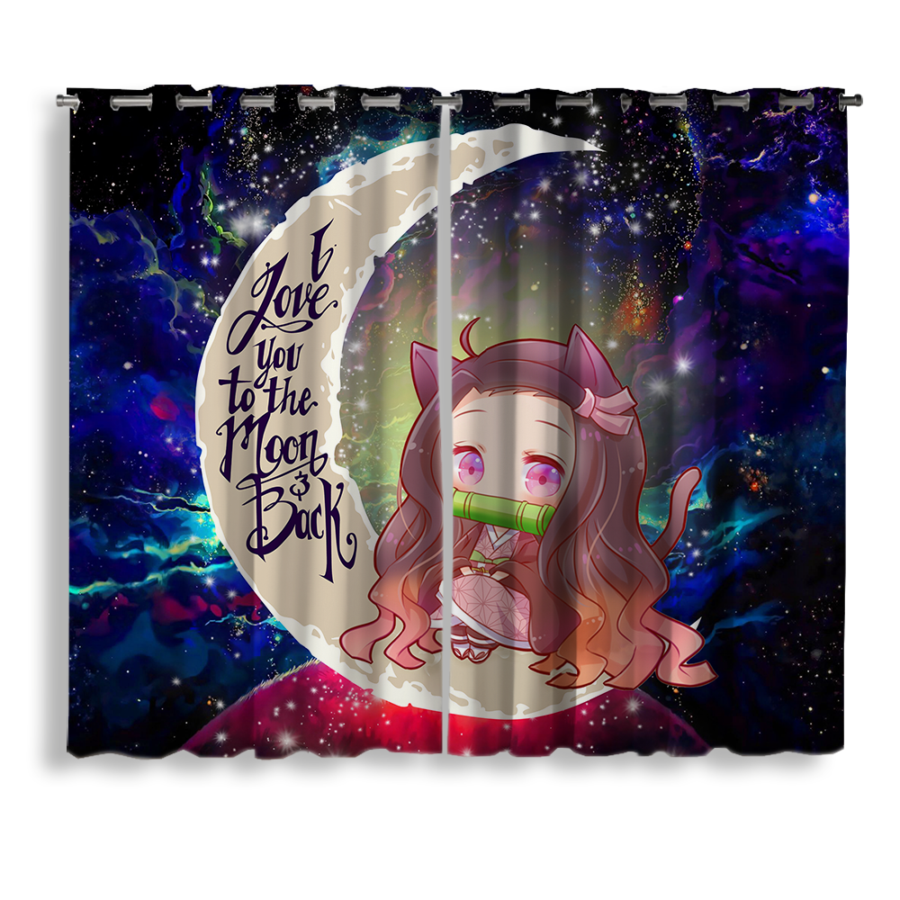 Nezuko Demon Slayer Love You To The Moon Galaxy Window Curtain