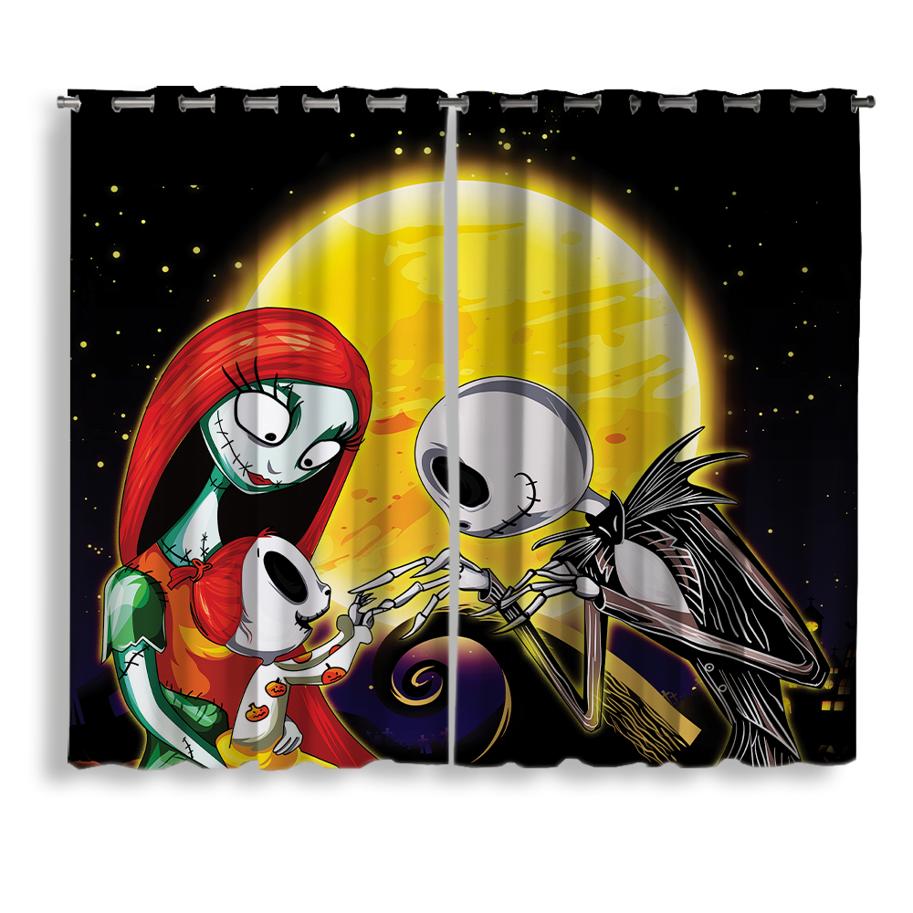 Nightmare Before Christmas Family Window Curtain
