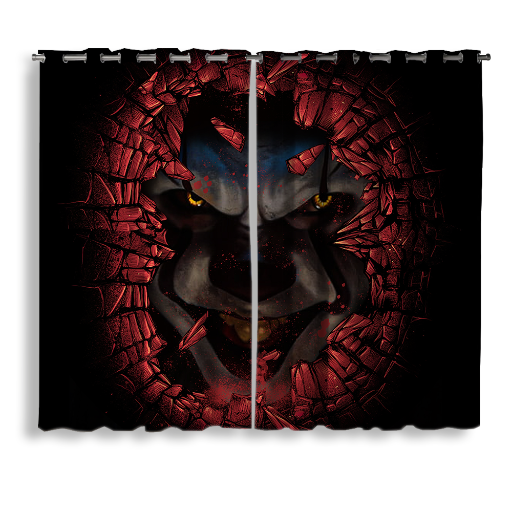Pennywise It Horror Break Wall Window Curtain