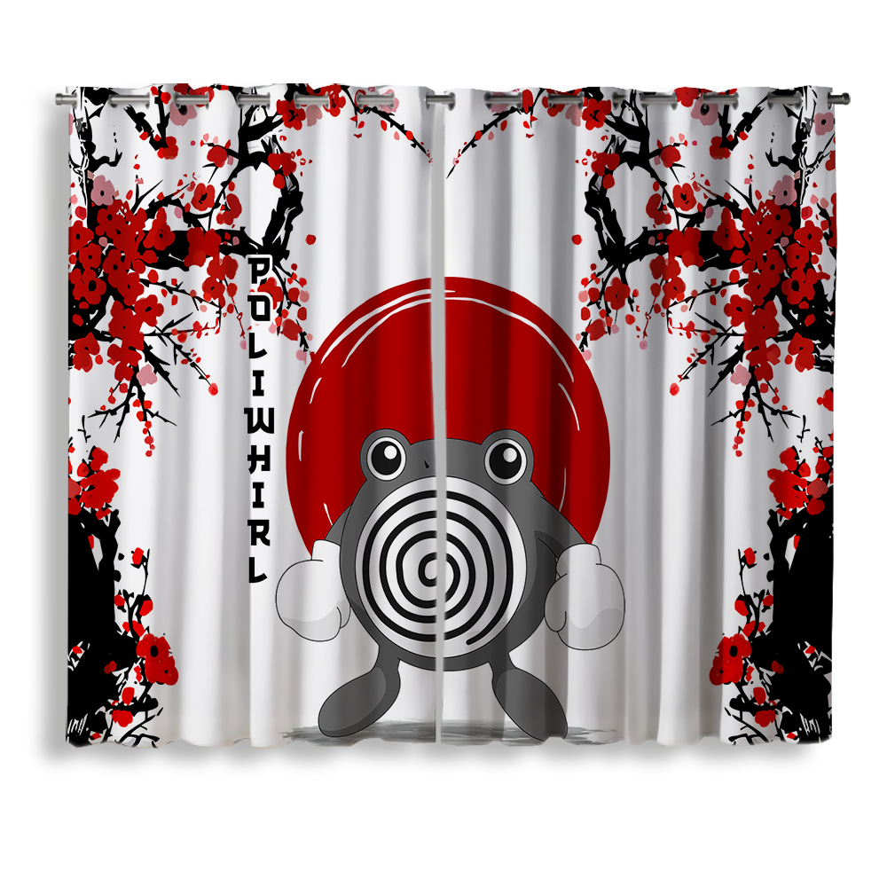 Poliwhirl Pokemon Japan Style Window Curtain