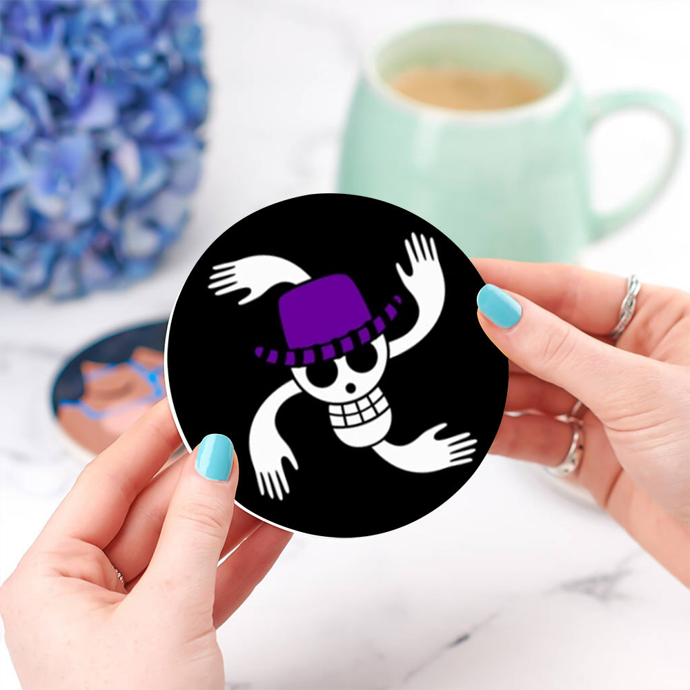 Robin One Piece Icon Skull Ceramic Drink Coasters