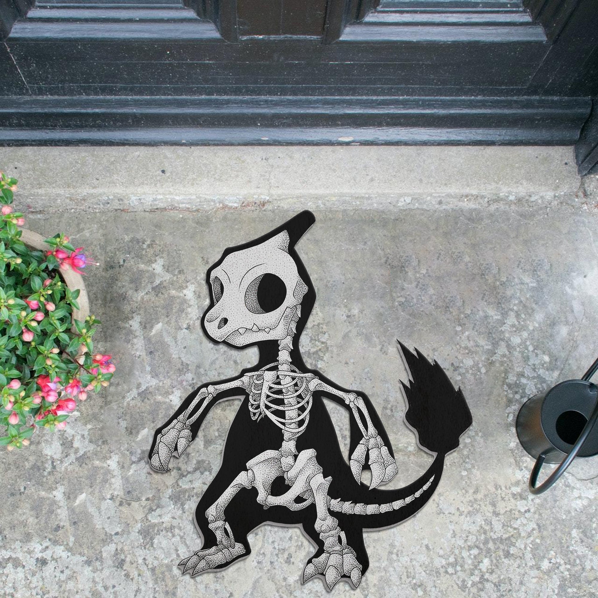 Skull Charmeleon Pokemon Custom Shape Rubber Doormat Home Decor