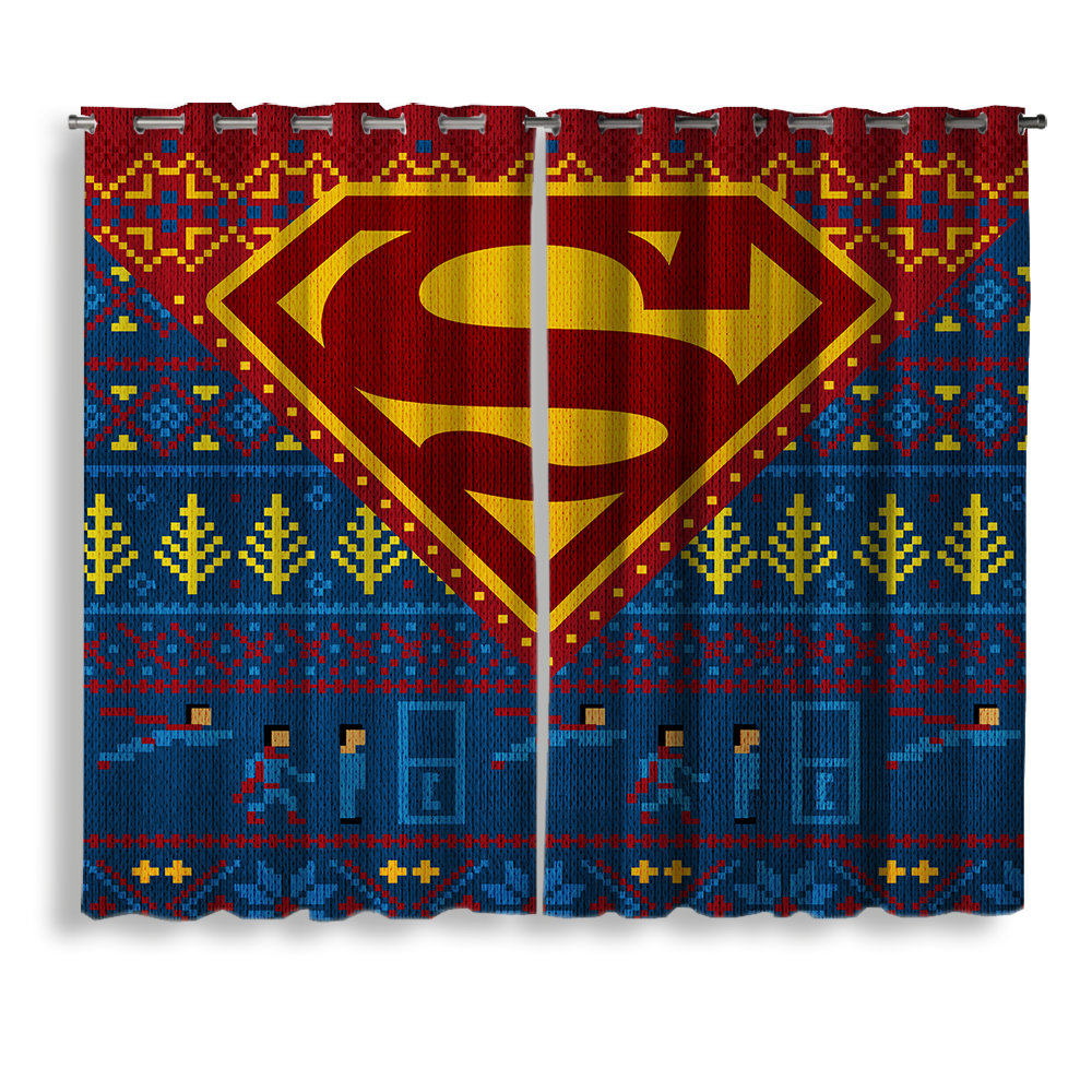 Superman S Christmas Window Curtain