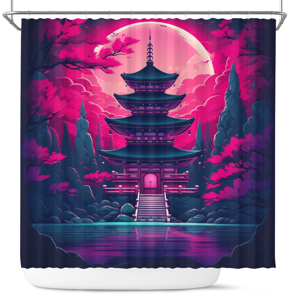 Japanese Temple Shower Curtain