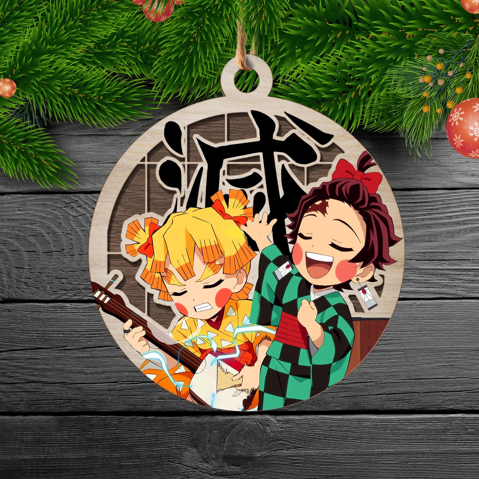 Demon Slayer Zenitsu Agatsuma x Tanjiro Kamado Christmas Double Layere