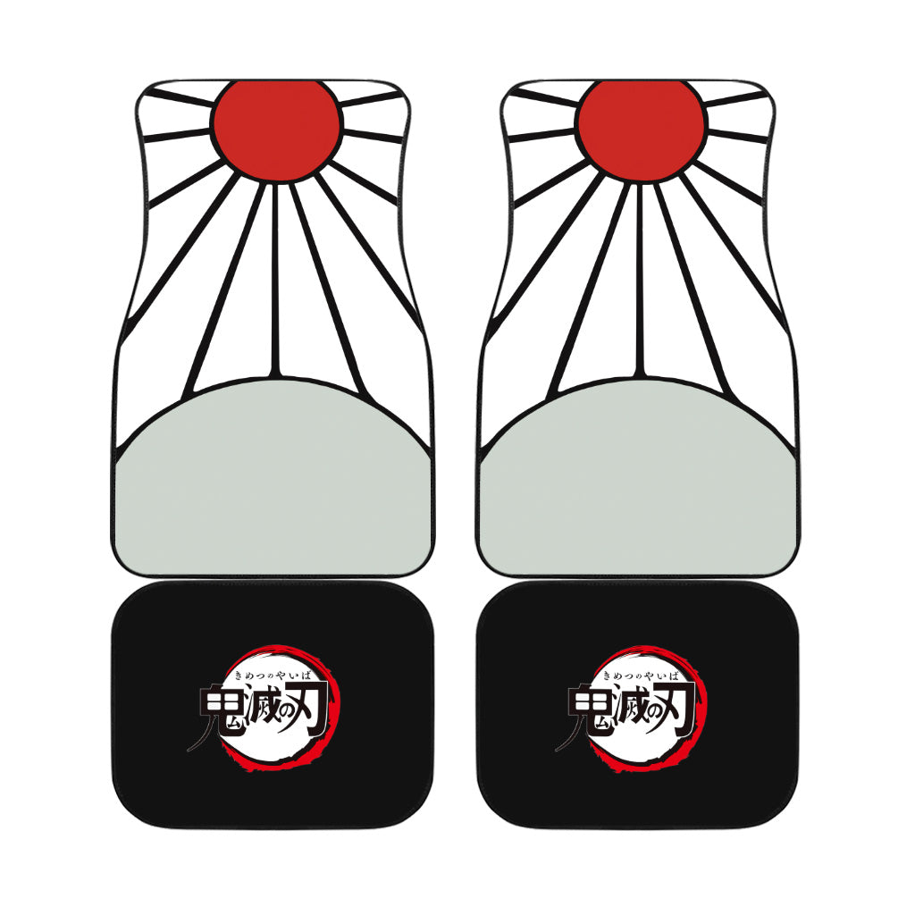 Demon Slayers Car Floor Mats Tanjiro Rising Sun Hanafuda Car Accessori