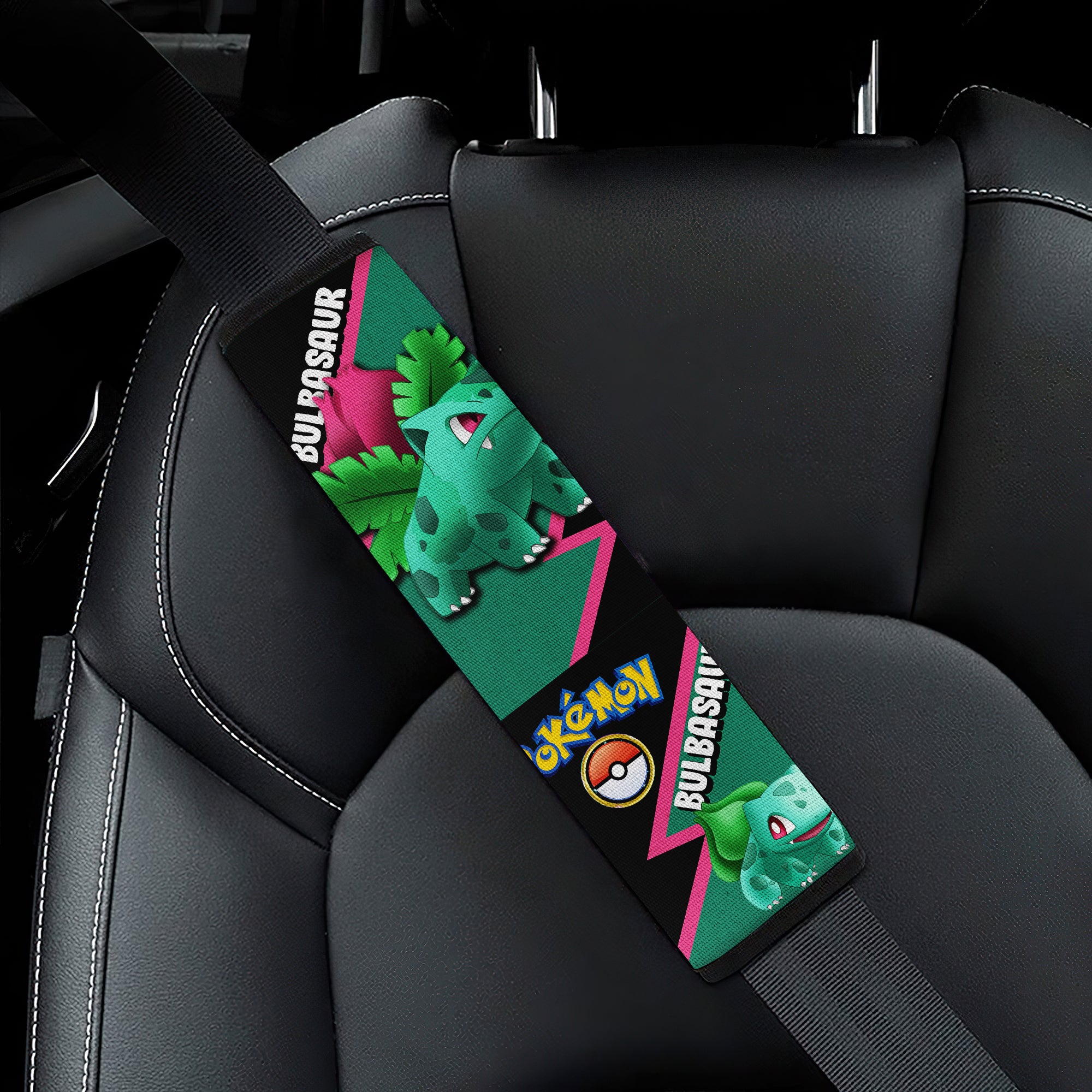 Bulbasaur car seat belt covers Anime Custom Car Accessories