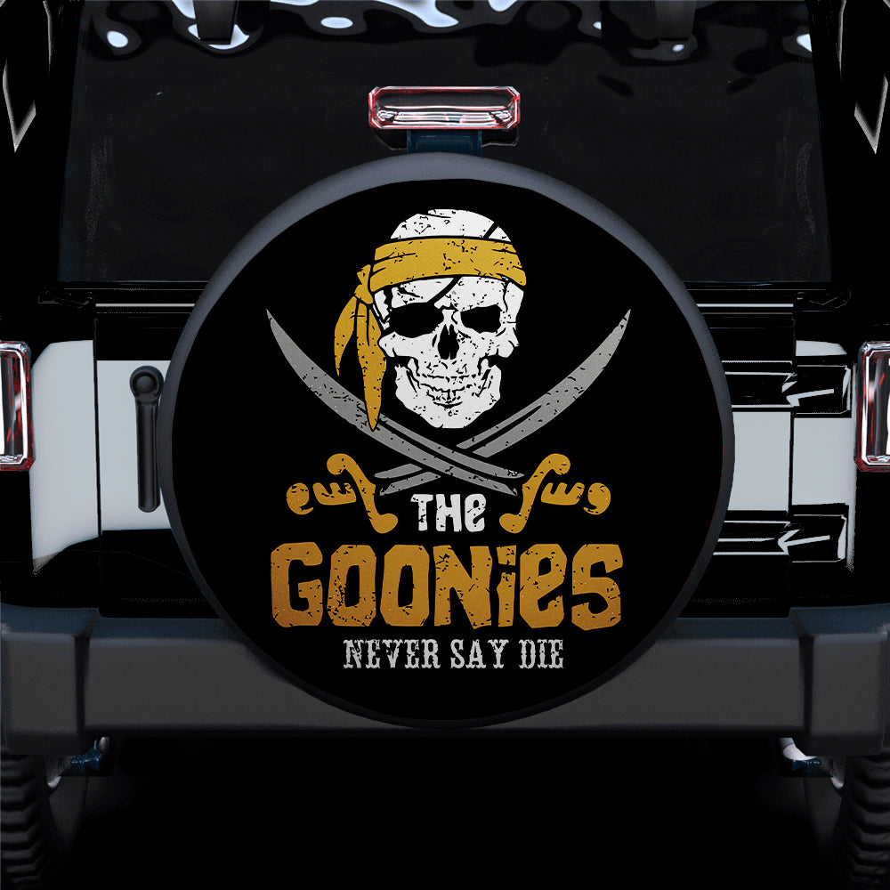 Skull The Goonies Never Say Jeep Car Spare Tire Covers Gift For Camper