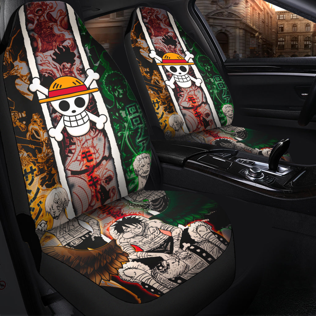 One Piece Zoro Luffy Anime Premium Custom Car Seat Covers Decor Protec