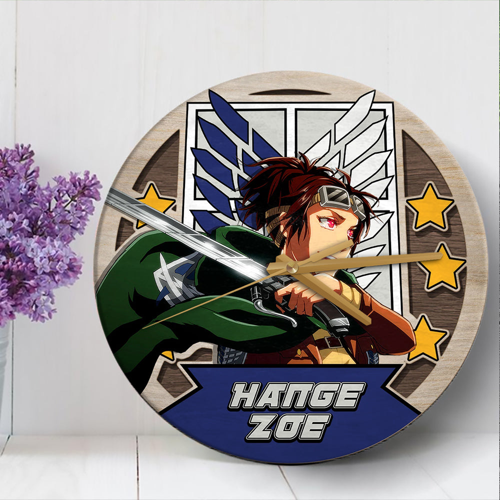 Attack On Titan Hange Zoe Wood Wall Clock