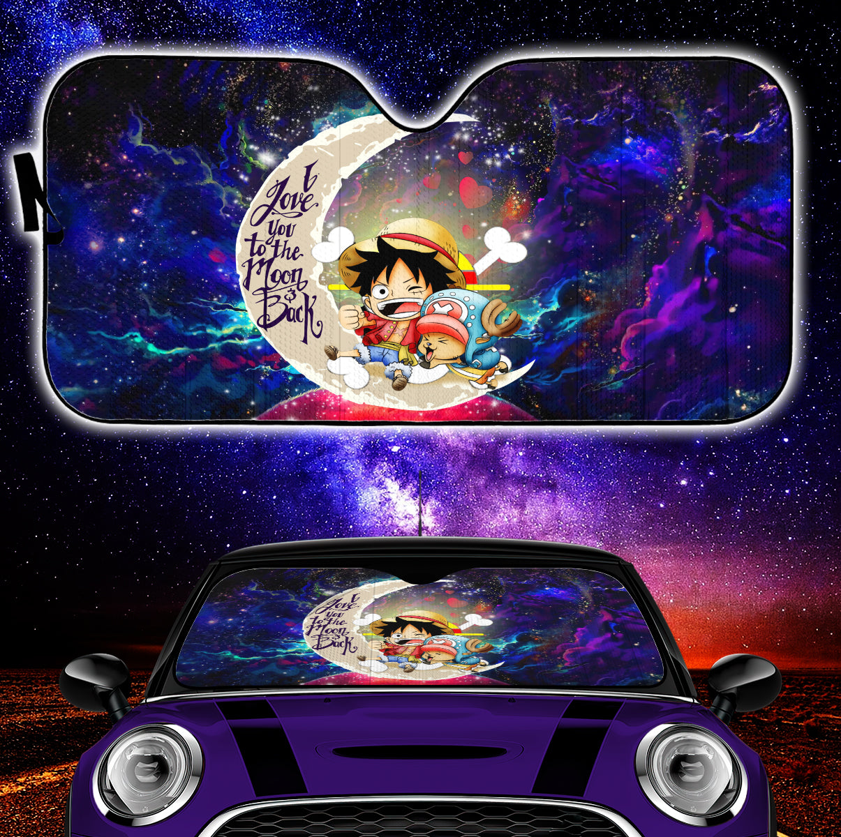 Chibi Luffy And Chopper One Piece Anime Love You To The Moon Galaxy Ca