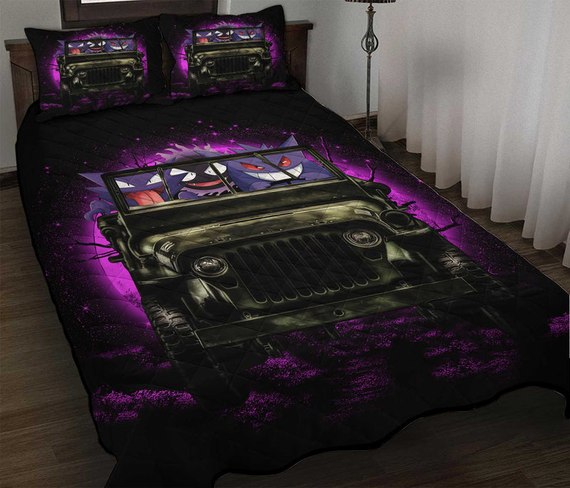 Gengar Pokemon Ghost Funny Anime Moonlight Halloween Quilt Bed Sets