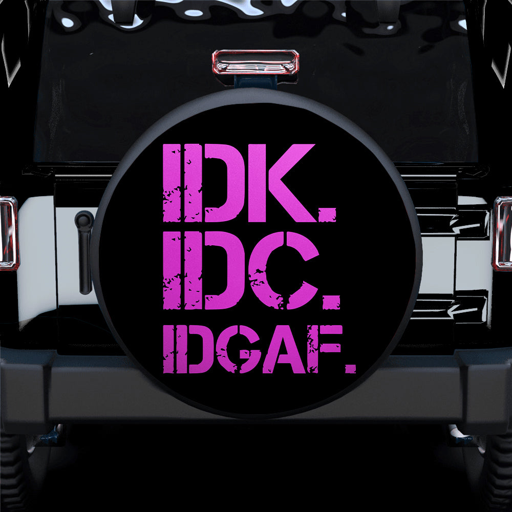 Funny IDK IDC Pink Jeep Car Spare Tire Cover